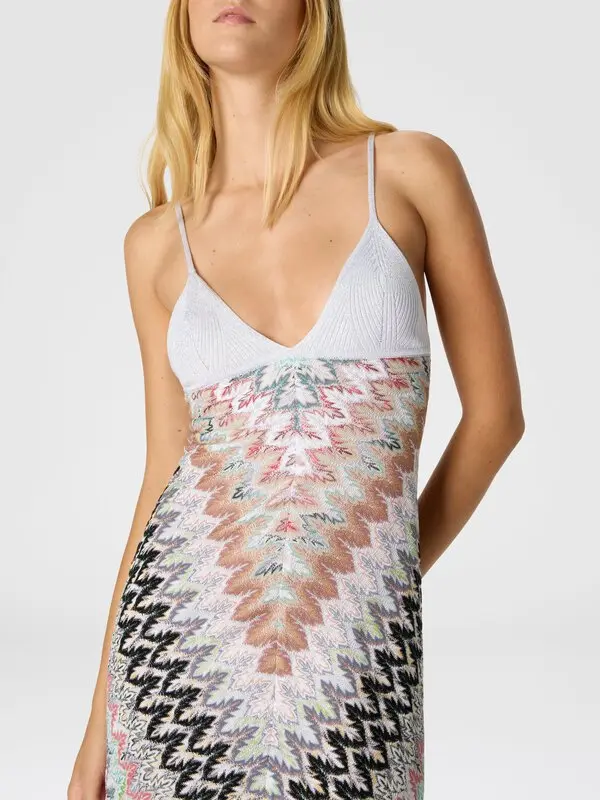 Missoni Sleeveless Long Dress With Contrast Bodice