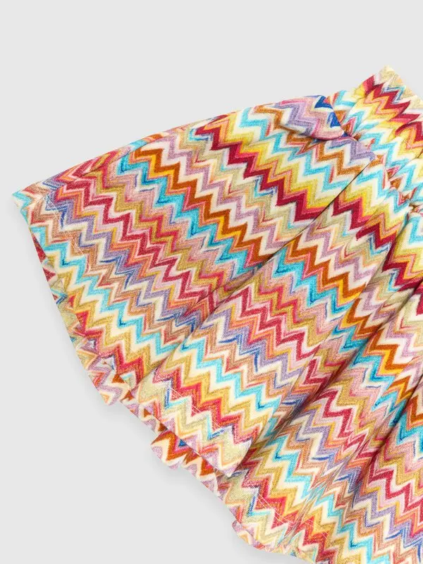Missoni Pure Cotton Mini Skirt With Zig Zag Motif - Multicoloured