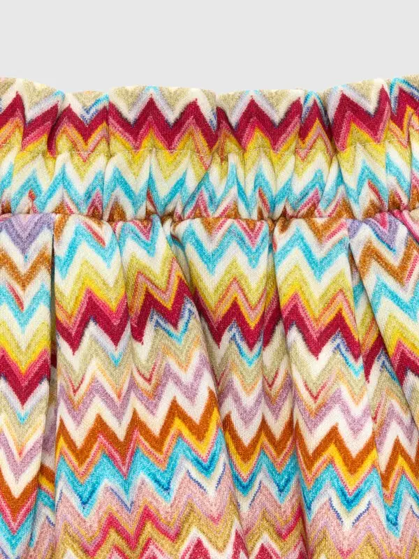 Missoni Pure Cotton Mini Skirt With Zig Zag Motif - Multicoloured