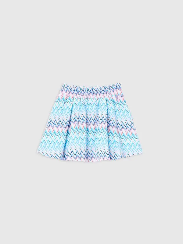Missoni Zig Zag Motif Cotton Pleated Mini Skirt