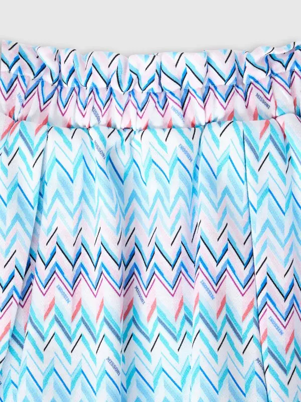 Missoni Zig Zag Motif Cotton Pleated Mini Skirt