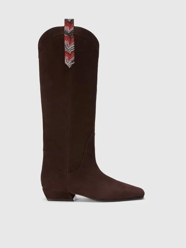 Missoni Suede Boots With Lace Detail