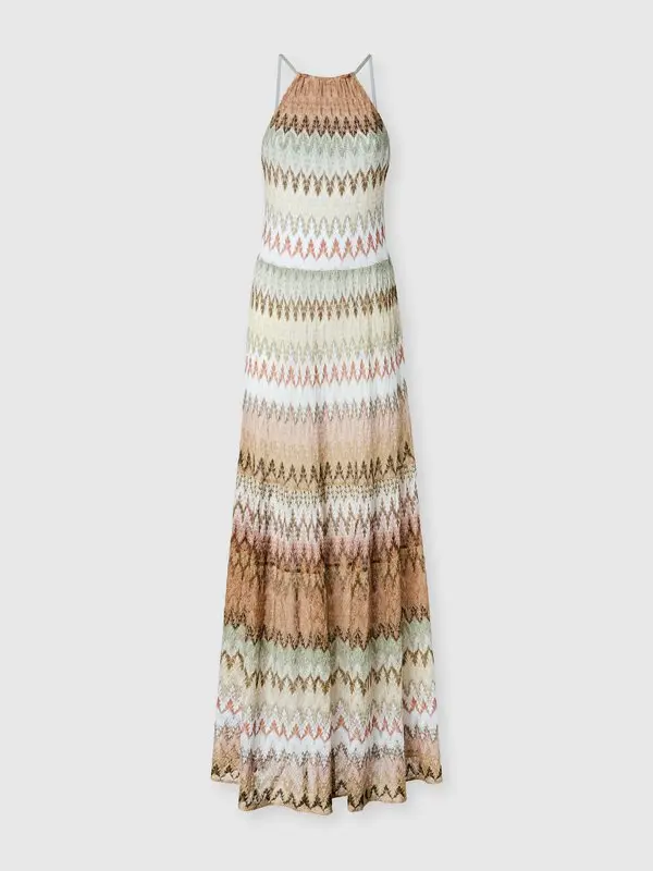 Missoni Zig Zag Lace Halterneck Maxi Dress - Multicoloured