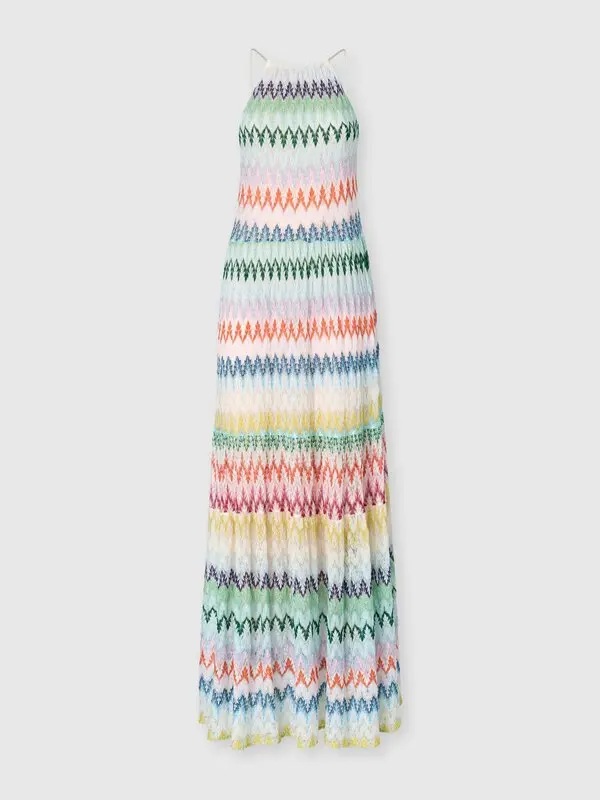 Missoni Zig Zag Lace Halterneck Maxi Dress - Multicoloured