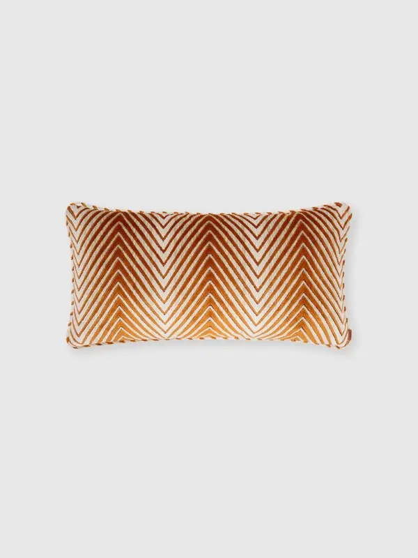 Missoni Ziggy 30x60 Cm Viscose Blend Zigzag Cushion - Orange Multicoloured