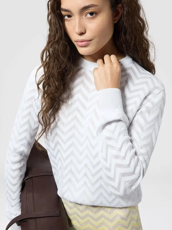 Missoni Chevron Knit Pullover - White