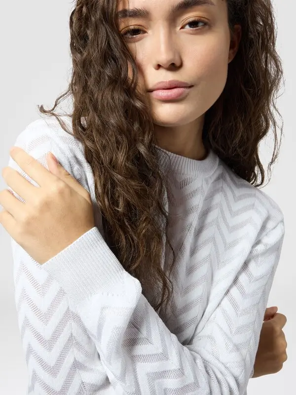 Missoni Chevron Knit Pullover - White