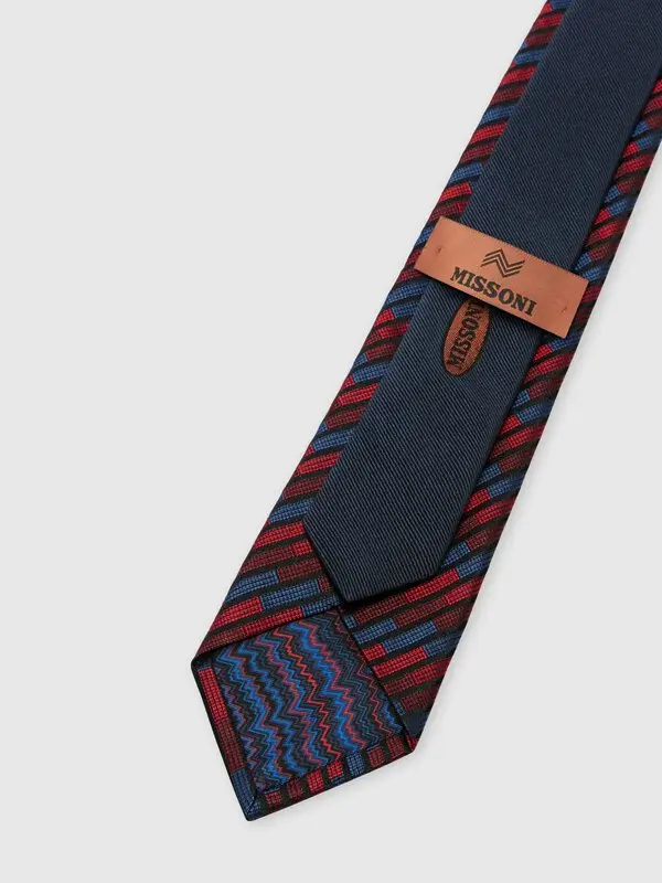 Missoni Silk Oblique Striped Neck Tie - Multicoloured