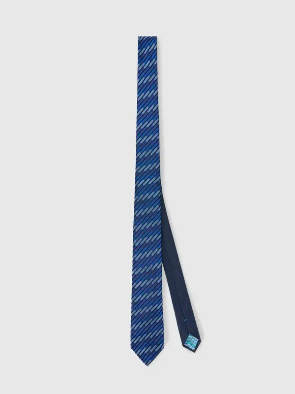 Missoni Silk Oblique Striped Neck Tie - Multicoloured