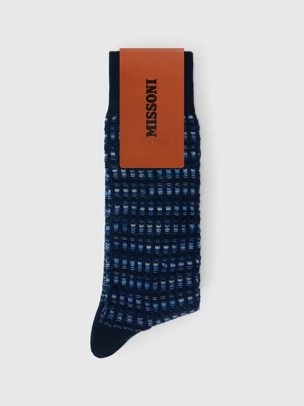Missoni Mid-length Cotton-blend Socks With Check Pattern