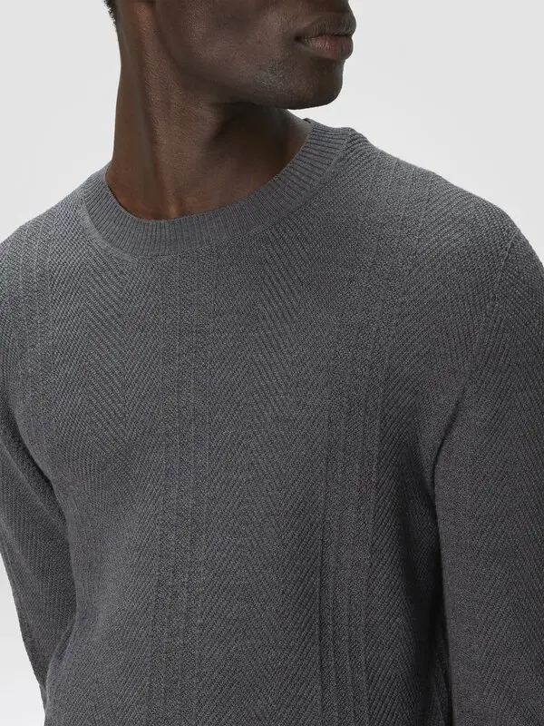Missoni Crew Neck Sweater In Wool With Chevron Pattern
