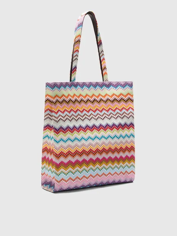 Missoni Leather And Canvas Shopper Bag
