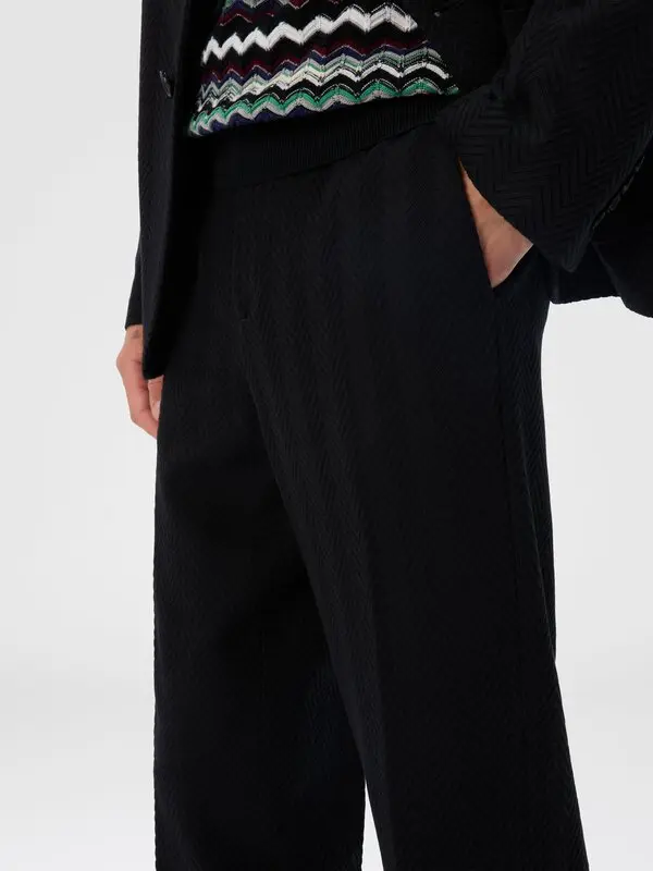 Missoni Straight Pants With Zigzag Pattern - Black