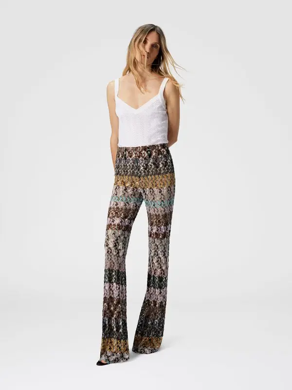 Missoni Flare Pants In Embroidered Lace