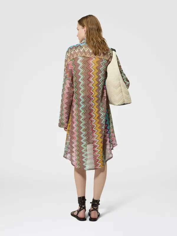 Missoni Blouse In Lamé Viscose With Macro Zigzag Pattern