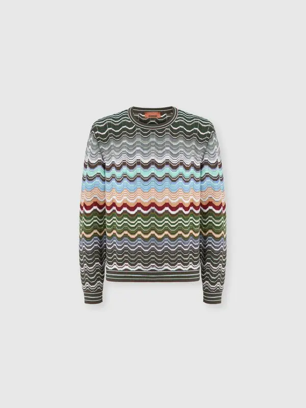 Missoni Neck Cotton And Viscose Chevron Pullover With Greek Motif