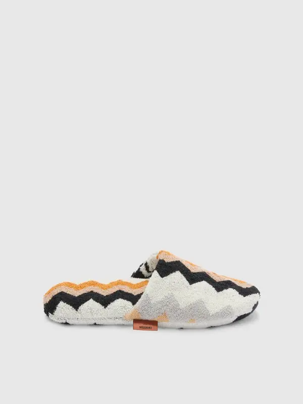 Missoni Cotton Terry Zig Zag Slippers - Black Multicoloured