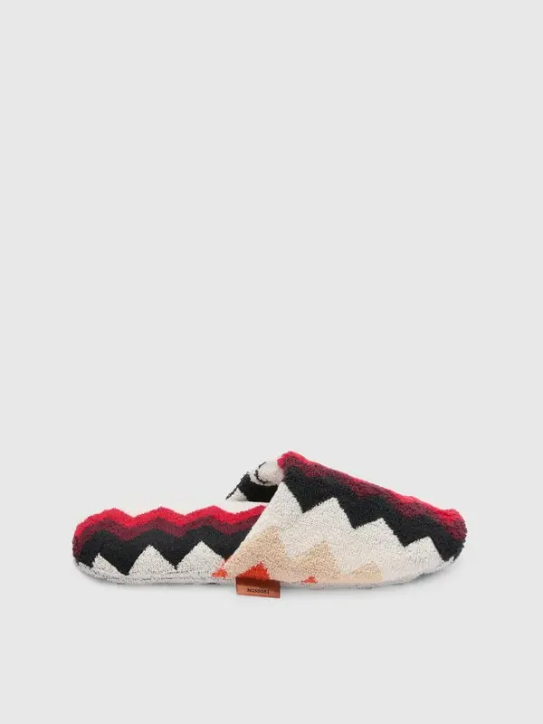 Missoni Best Cotton Terry Slippers Zig Zag - Red,multicoloured