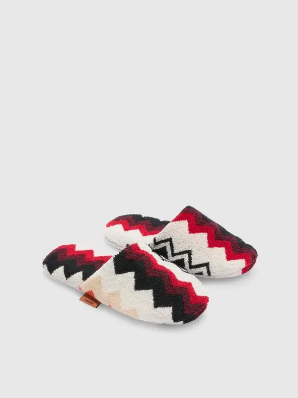 Missoni Best Cotton Terry Slippers Zig Zag - Red,multicoloured