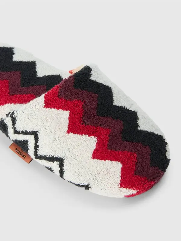 Missoni Best Cotton Terry Slippers Zig Zag - Red,multicoloured