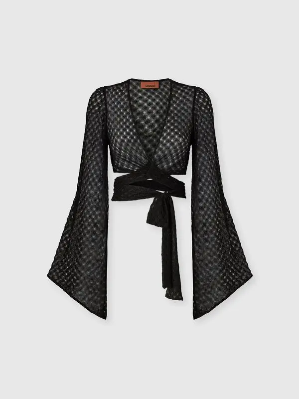 Missoni Wrap Top In Lurex Viscose With Raschel Workmanship - Black