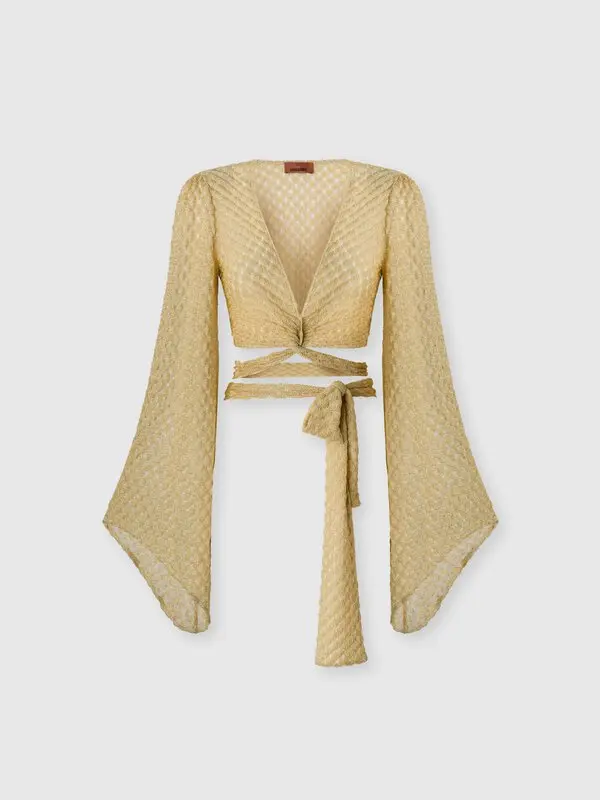 Missoni Wrap Top In Lurex Viscose With Raschel Workmanship - Gold
