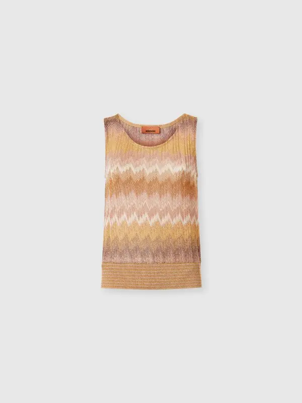 Missoni Pattern Viscose Lamé Tank Top