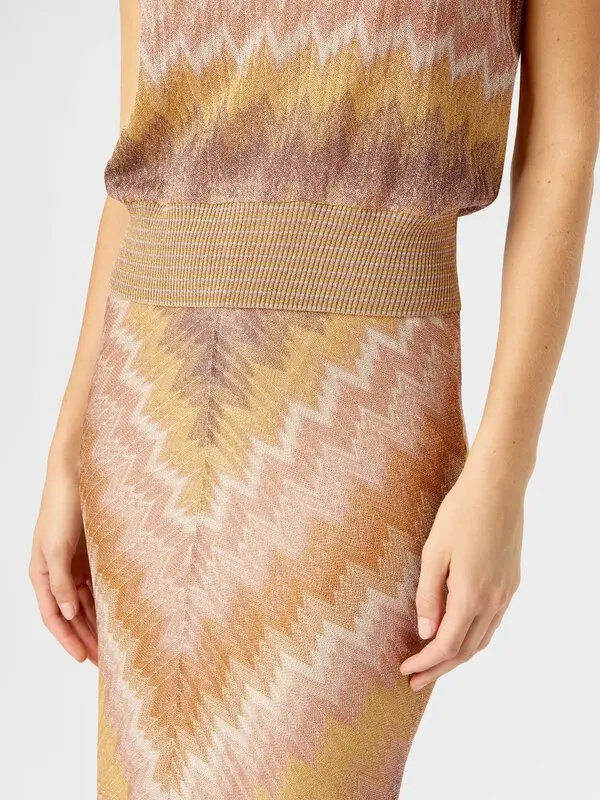 Missoni Pattern Viscose Lamé Tank Top