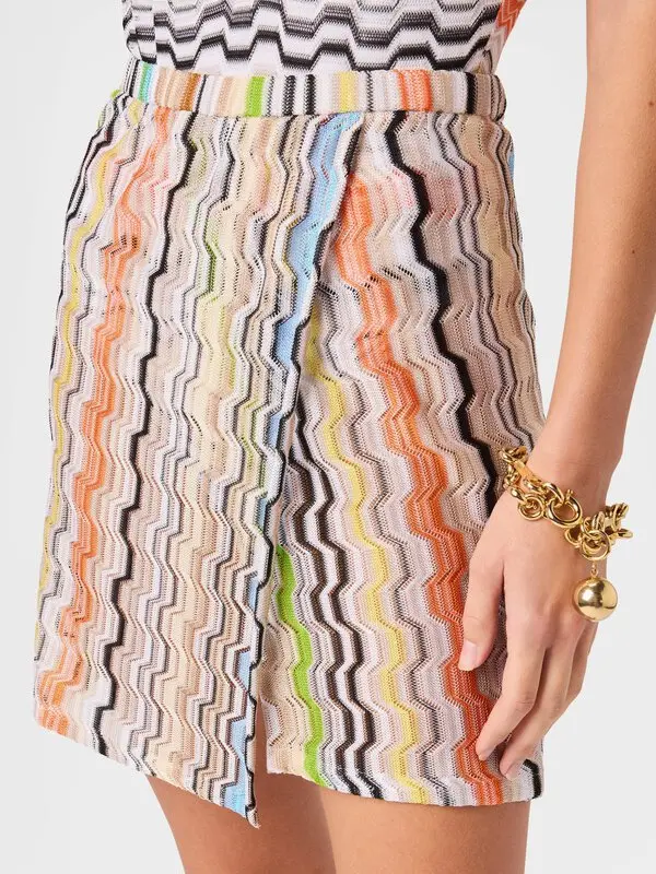 Missoni Pure Viscose Mini Skirt With Greek Motif