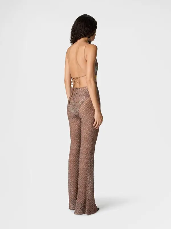 Missoni Up Trousers In Lamé Viscose With Spiderweb Pattern