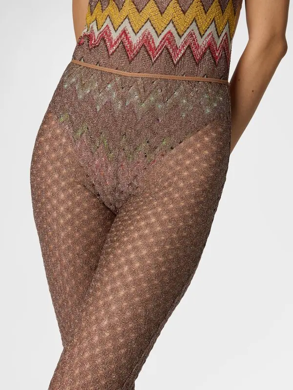 Missoni Up Trousers In Lamé Viscose With Spiderweb Pattern