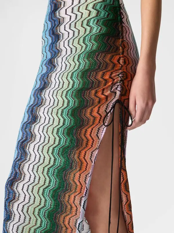 Missoni Long Cover-up With Side Slit And Greek Motif