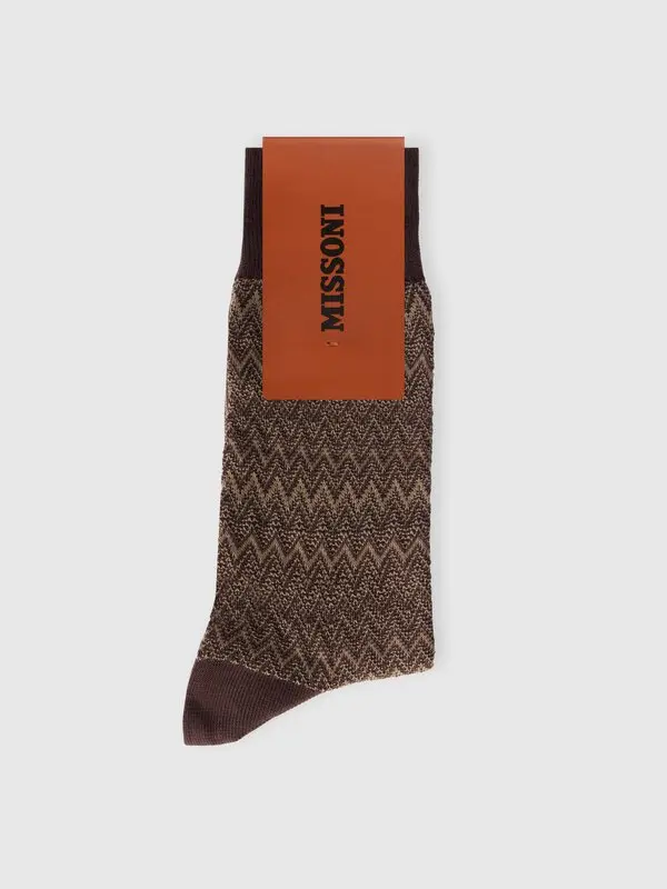 Missoni 3d Zigzag Patterned Crew Socks