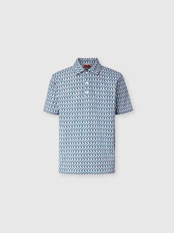 Missoni Polo In Cotton Piqué With Zig Zag Motif