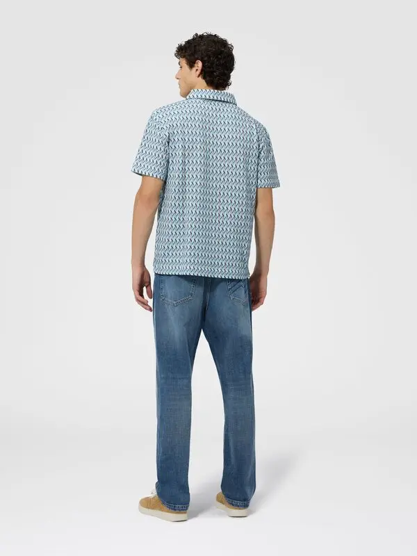 Missoni Polo In Cotton Piqué With Zig Zag Motif