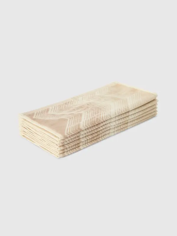 Missoni Marea Set Of Six Pure Cotton Face Towels - Beige