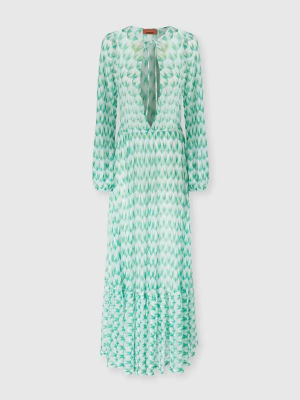 Missoni Up In Viscose With Floral Pattern And Long Sleeves - Multicoloured
