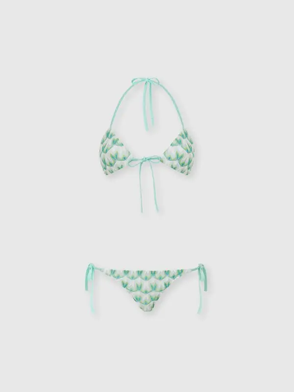 Missoni Viscose Triangle Bikini With Floral Motif - Multicoloured