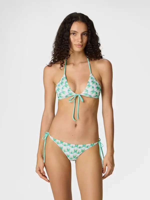 Missoni Triangle Bikini In Viscose With Floral Motif