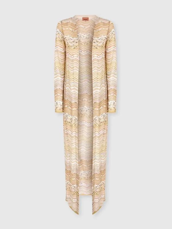 Missoni Long Cardigan With A Chevron Pattern With Sequins - Multicoloured