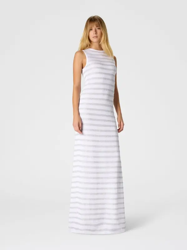 Missoni Sleeveless Striped Viscose Gown With Slit