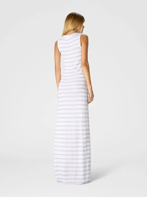 Missoni Sleeveless Striped Viscose Gown With Slit