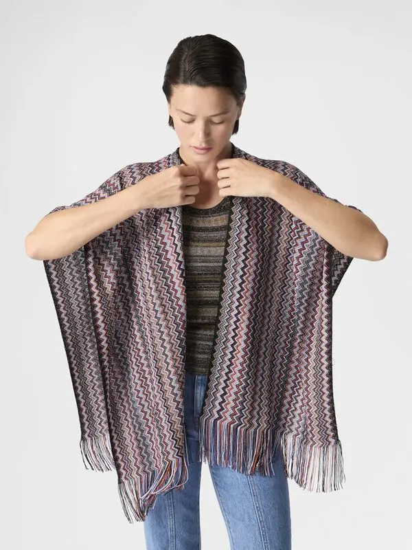 Missoni Blend Poncho With Fringes