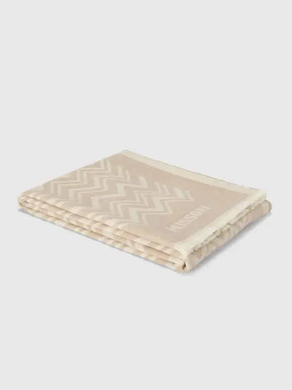 Missoni Cortina Wool And Cashmere Plaid 144x186 Cm - Beige