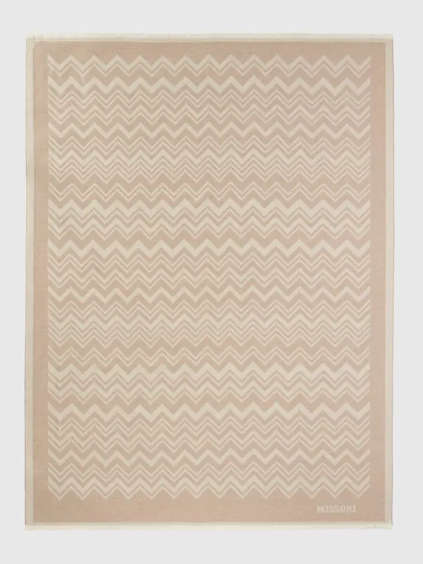 Missoni Cortina Wool And Cashmere Plaid 144x186 Cm - Beige