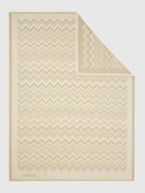 Missoni Cortina Wool And Cashmere Plaid 144x186 Cm - Beige