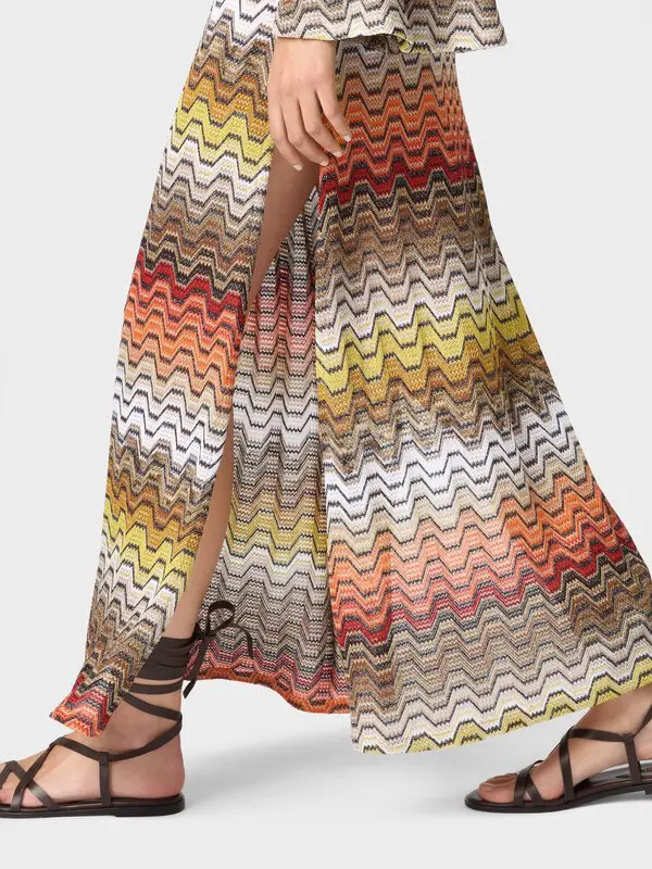 Missoni Long Dress With Greek Motif And Deep V-neckline