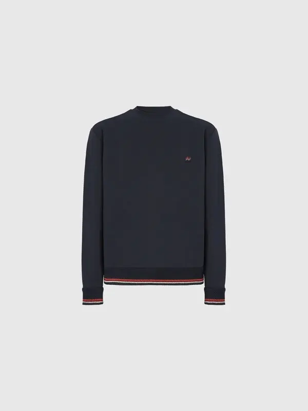 Missoni Crewneck Sweatshirt With Embroidered Logo - Blue