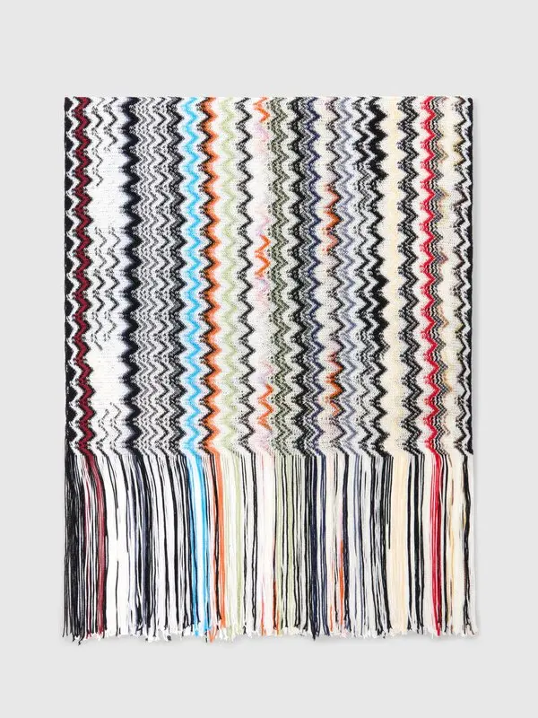 Missoni Zigzag Viscose Scarf With Fringes