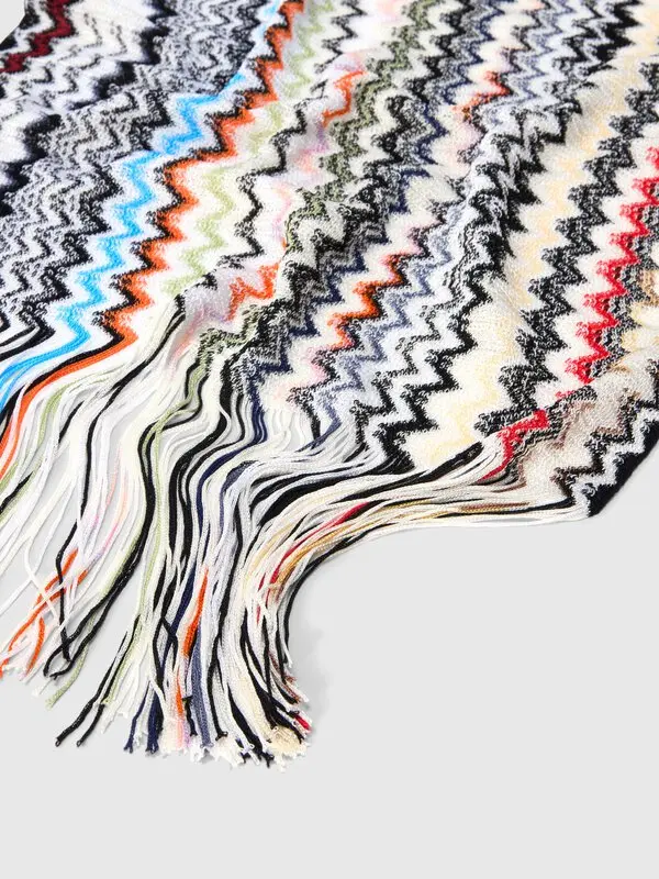 Missoni Zigzag Viscose Scarf With Fringes
